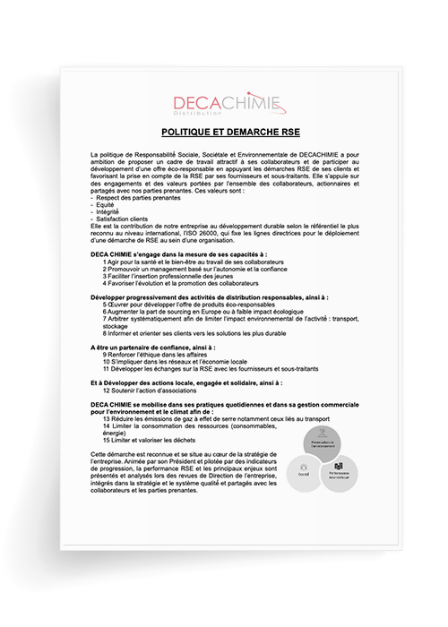 RSE – DECACHIMIE | Distribution et négoce international de produits ...